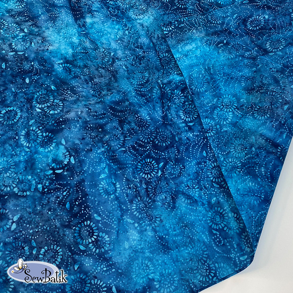 57" Batik Canvas (8.6 oz) - Medora Flora - Copen Blue – SewBatik