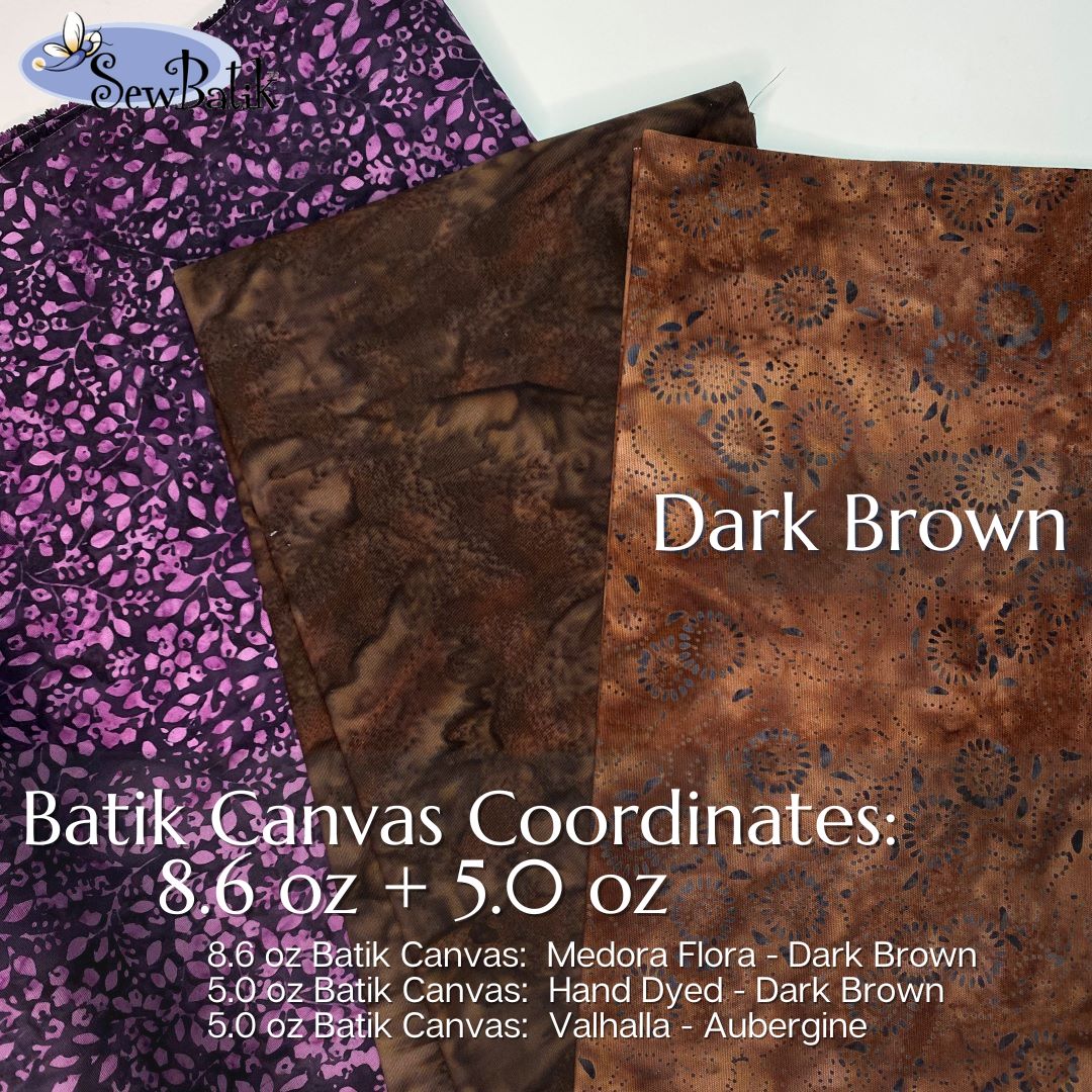 Batik Canvas Coordinate Pack - Dark Brown/Aubergine – SewBatik
