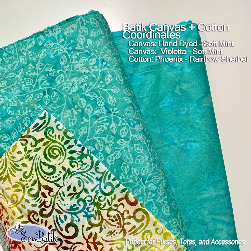 Batik Canvas (2) + (1) Cotton Coordinate - Mint – SewBatik