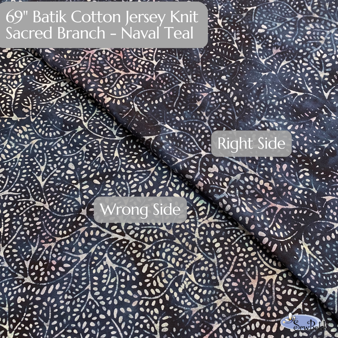Batik Cotton Jersey Knit - Sacred Branch - Naval Teal [ 25" CUT ONLY ] – SewBatik