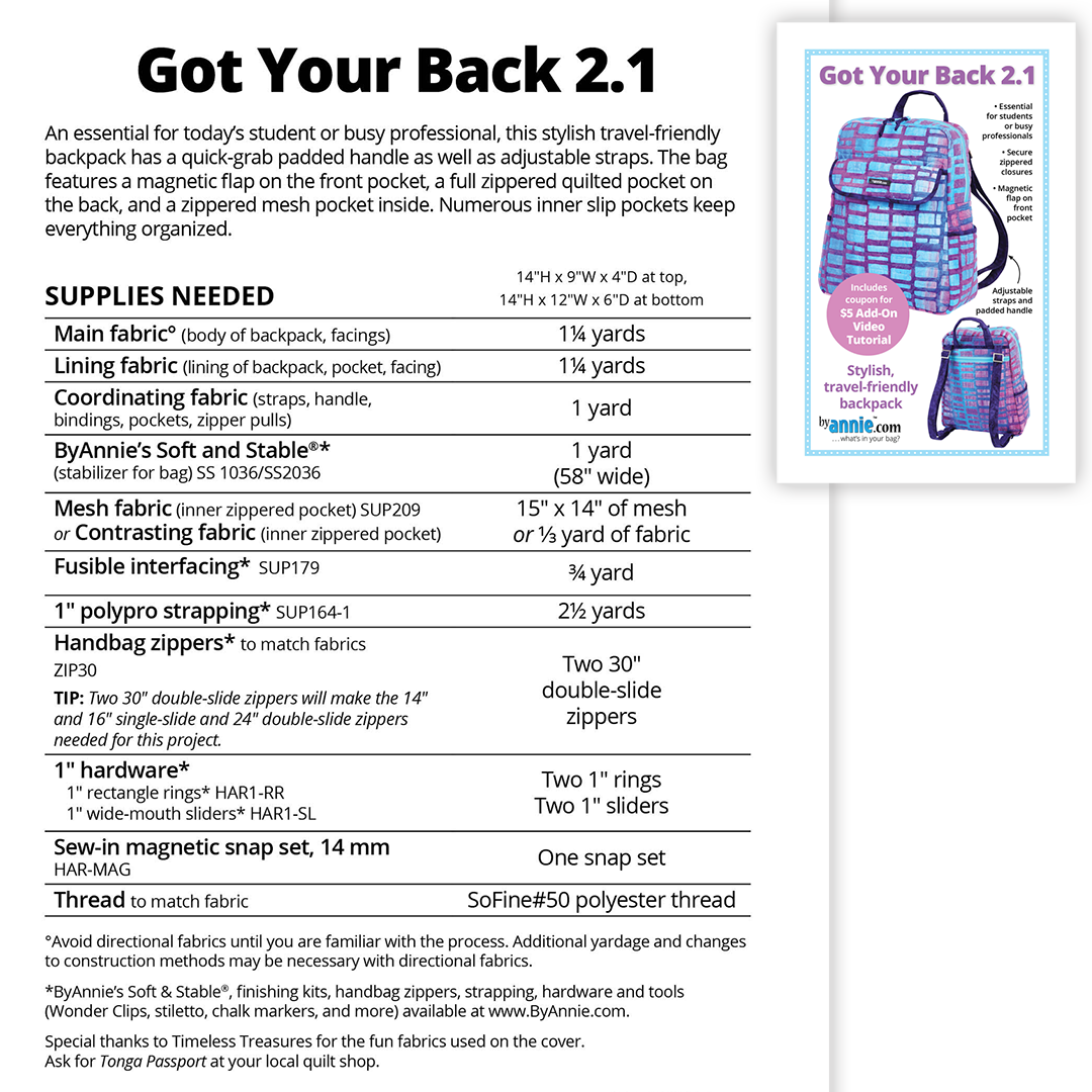 Pattern: Got Your Back 2.1 byAnnie – SewBatik