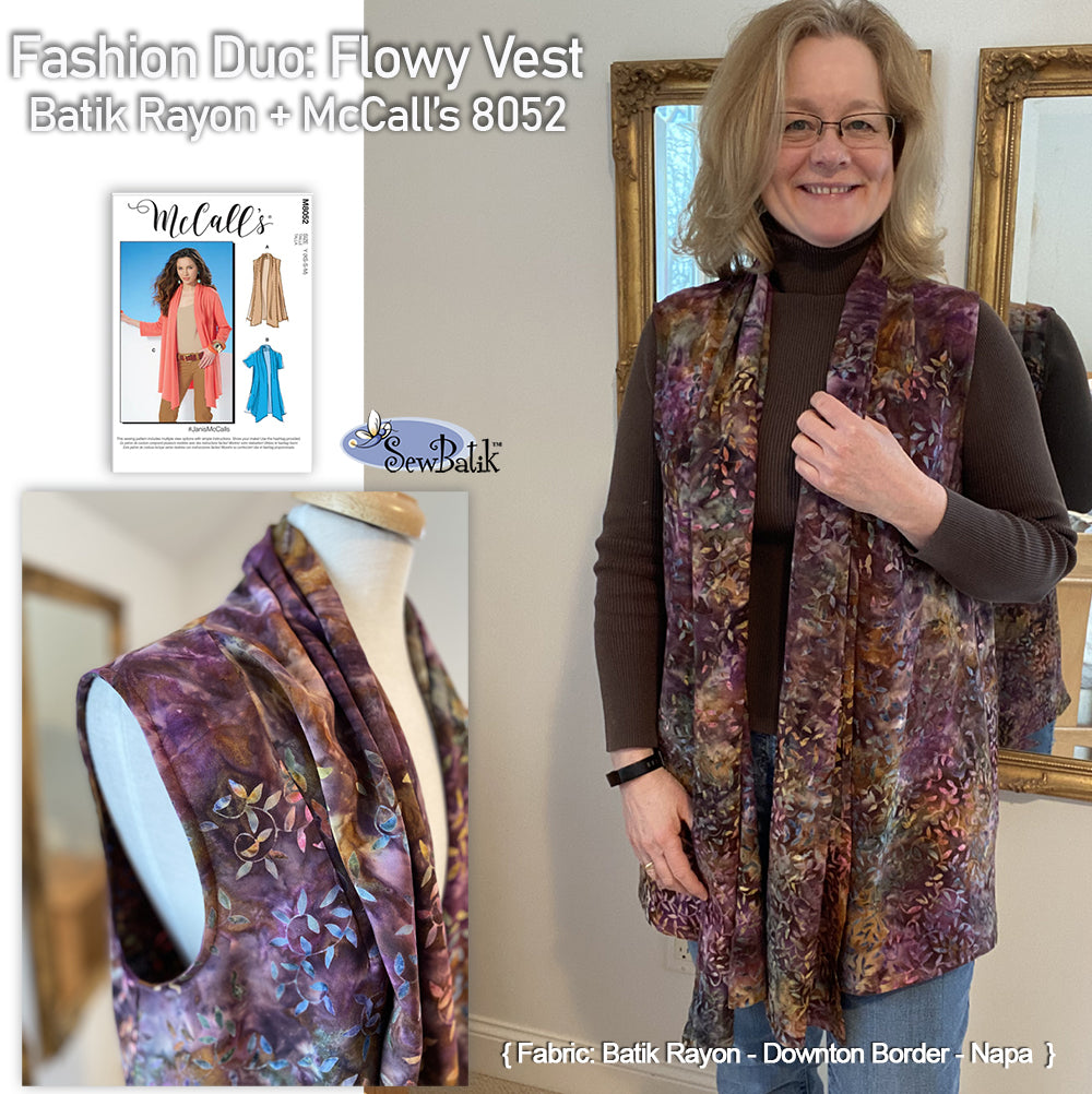 Make a Flowy Vest Using a Directional Fabric – SewBatik