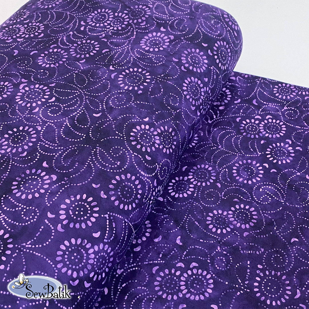 112" Wide Batik - Medora Flora - Purple Magic – SewBatik