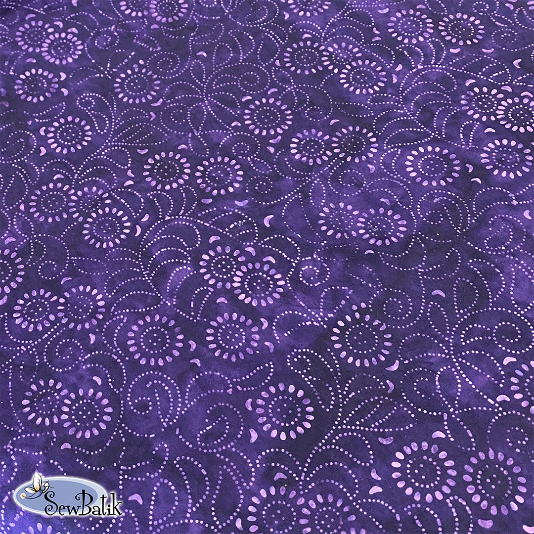 112" Wide Batik - Medora Flora - Purple Magic – SewBatik