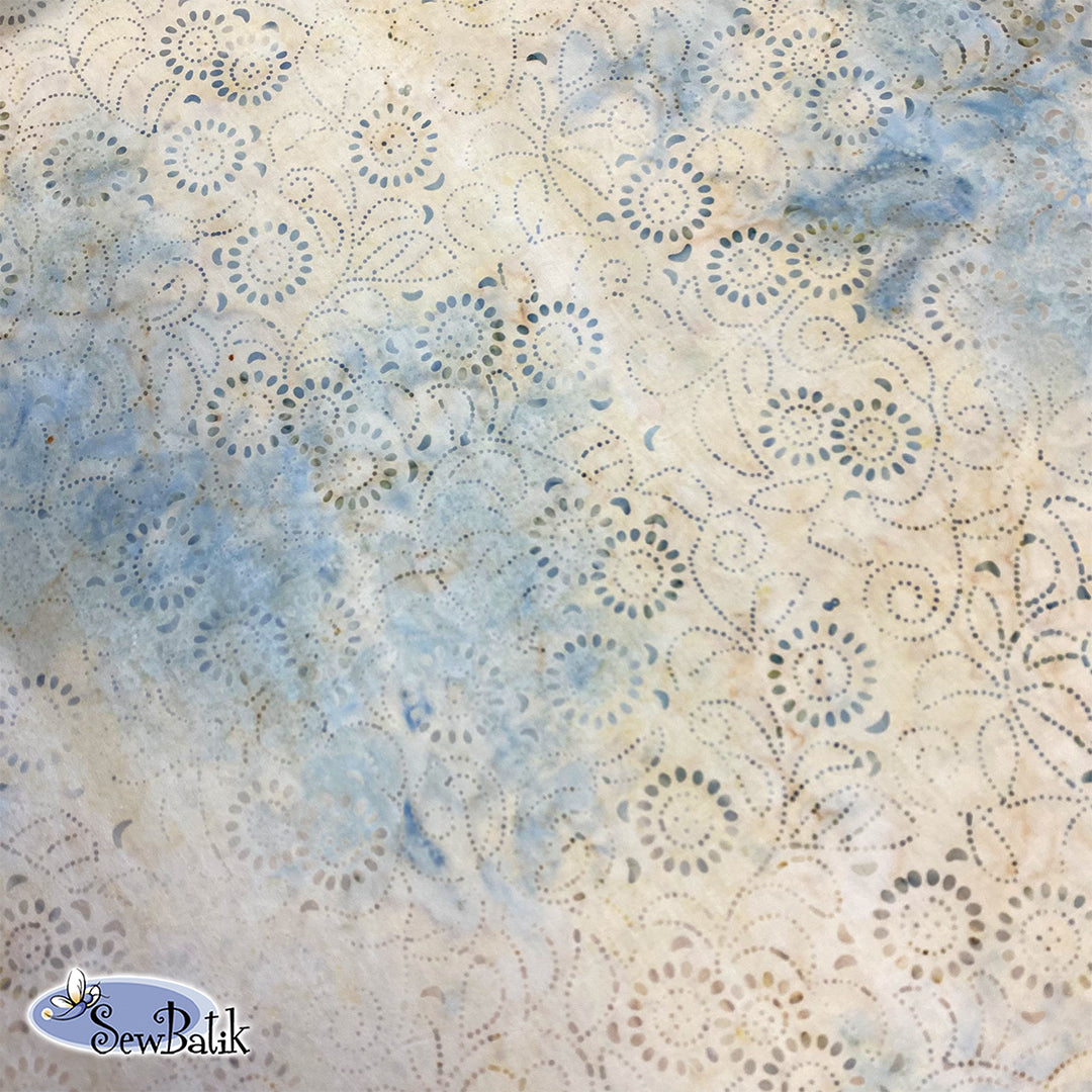 112" Wide Batik - Medora Flora - Cream Pearl – SewBatik