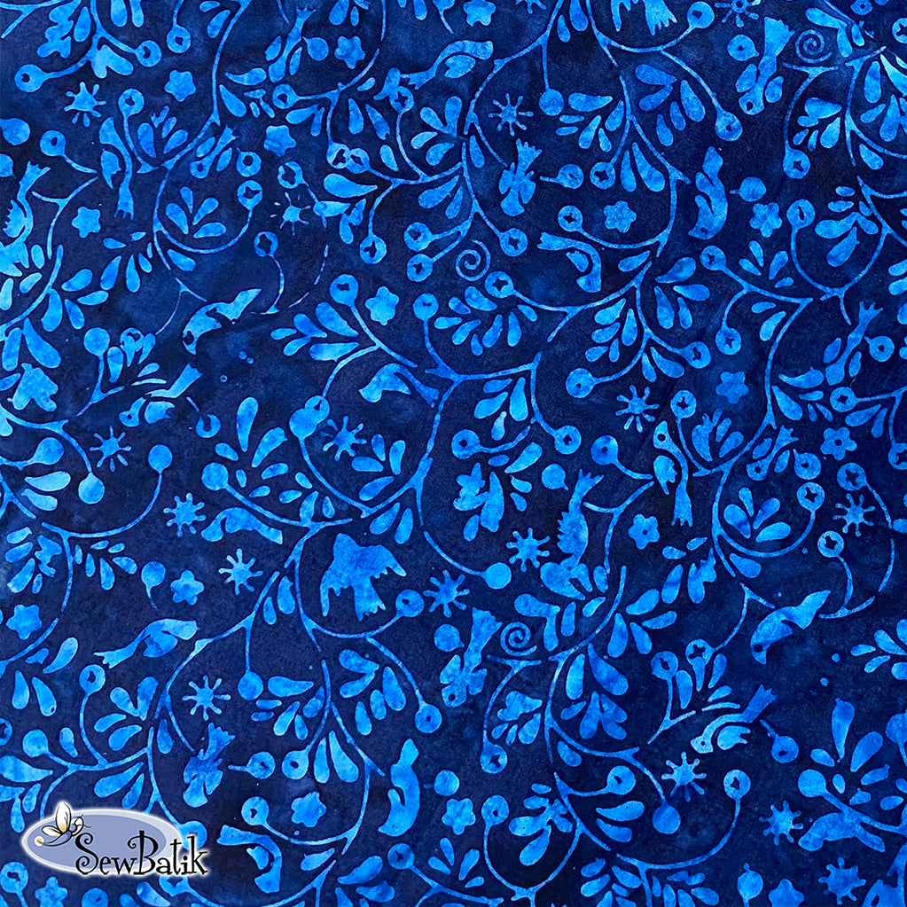 45" Cotton - Flock Together - Deep Royal Blue – SewBatik