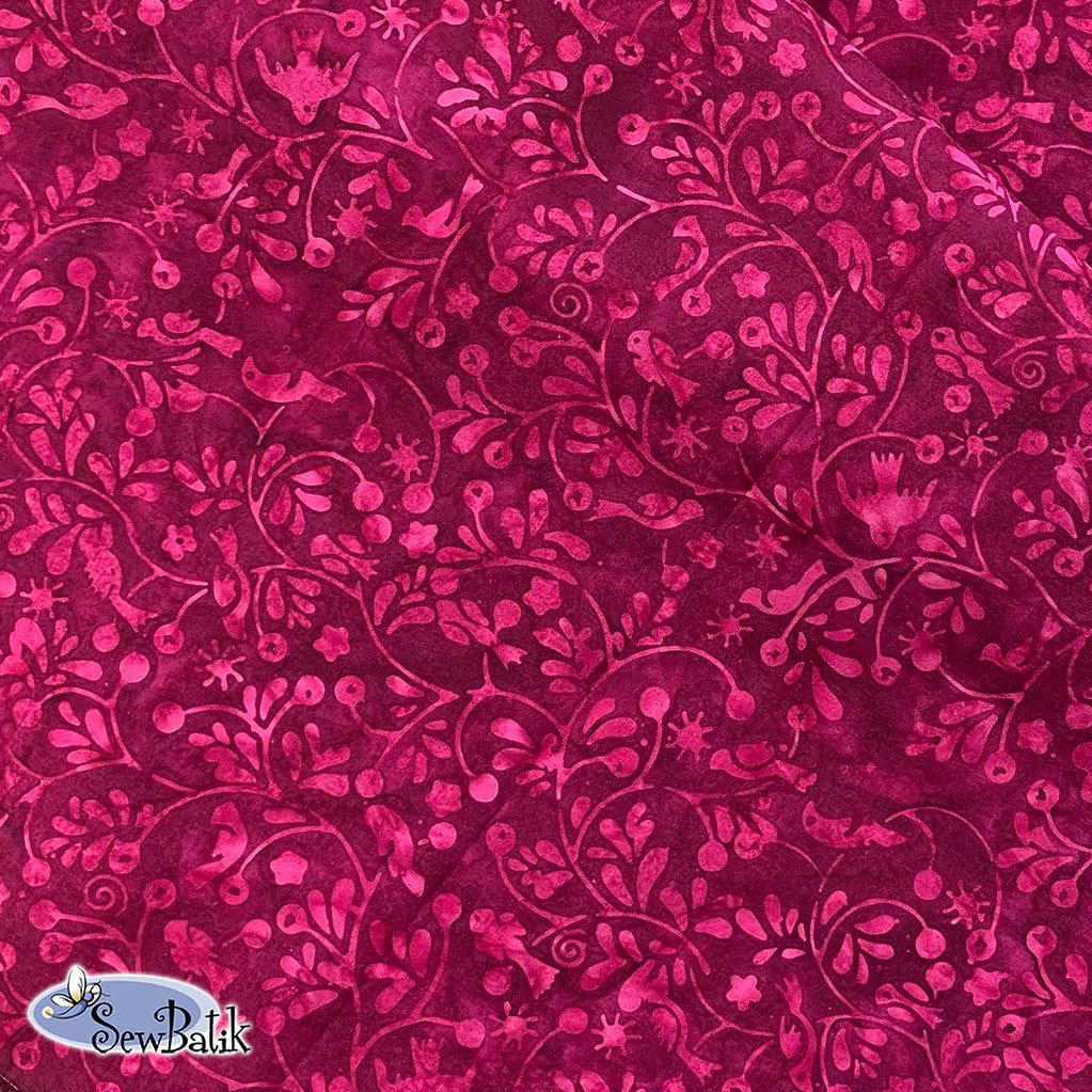 45" Cotton - Flock Together - Bright Cranberry – SewBatik