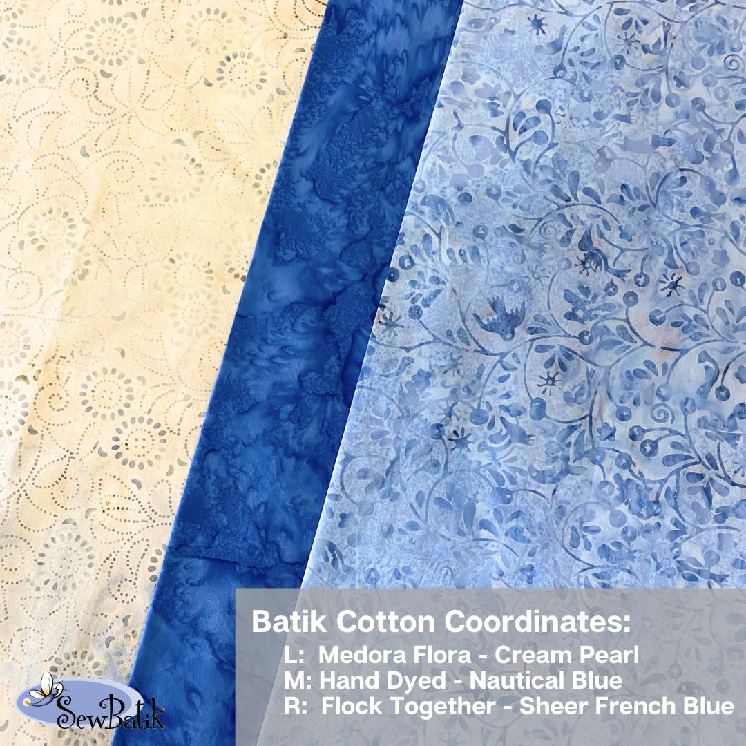 45" Batik Cotton Coordinates (3) - French Blue – SewBatik
