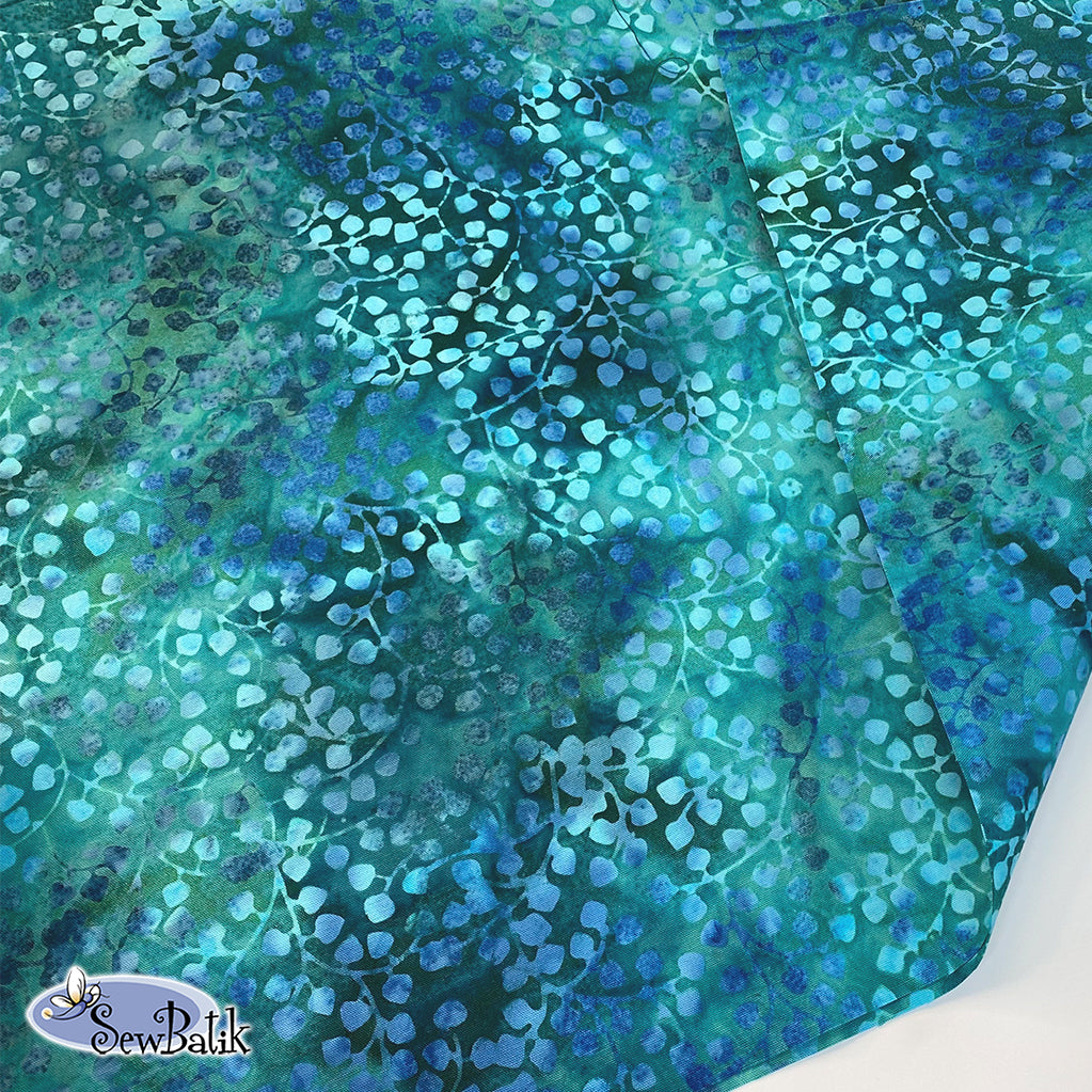 57" Batik Canvas (8.6 oz) - Gardenista Vine - Ocean Teal – SewBatik