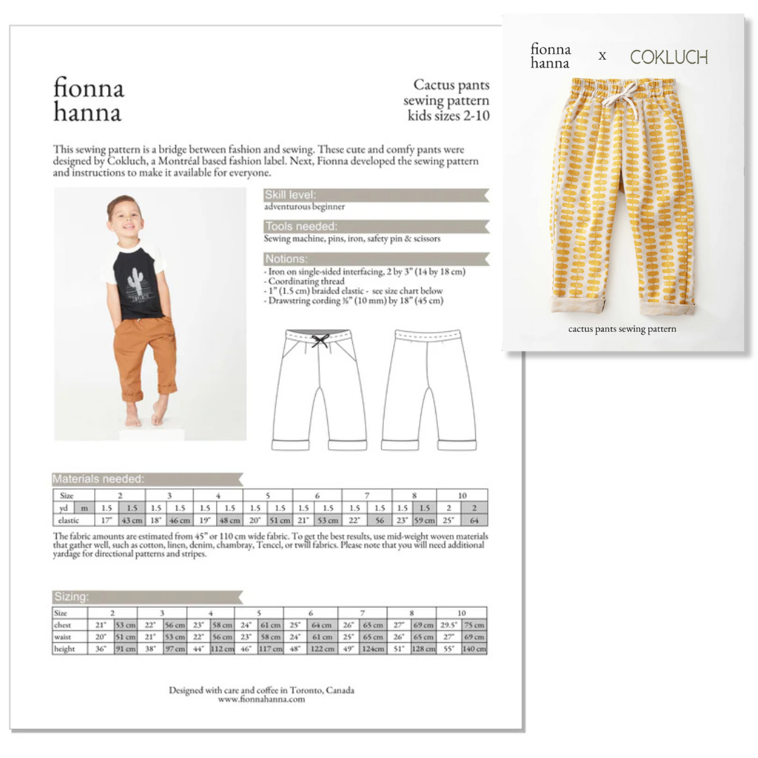 Pattern: Cactus Pants Sewing Pattern, Fionna Hanna x Cokluch – SewBatik