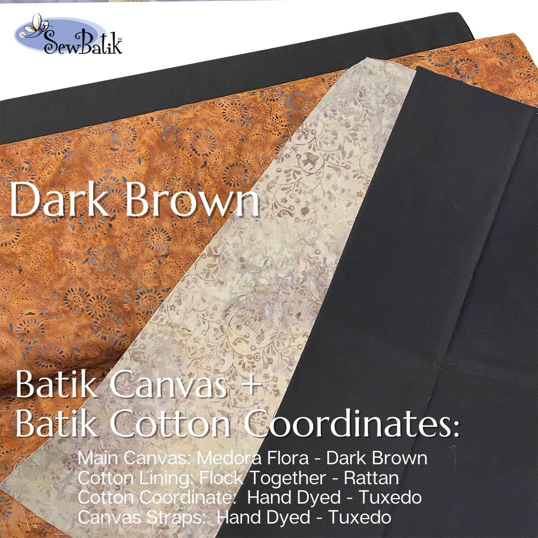 Batik Canvas (2) + (2) Cotton Coordinate Pack - Dark Brown – SewBatik