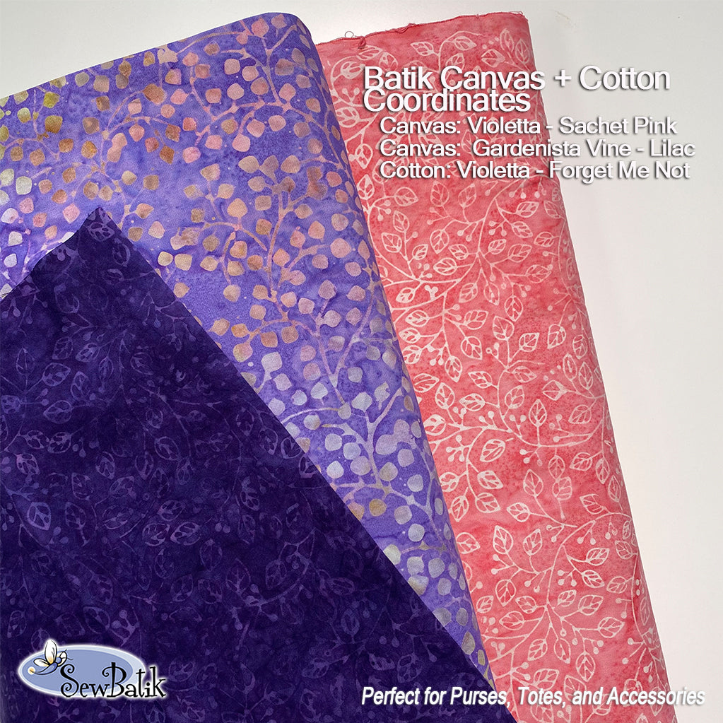 Batik Canvas (2) + (1) Cotton Coordinate - Lilac – SewBatik