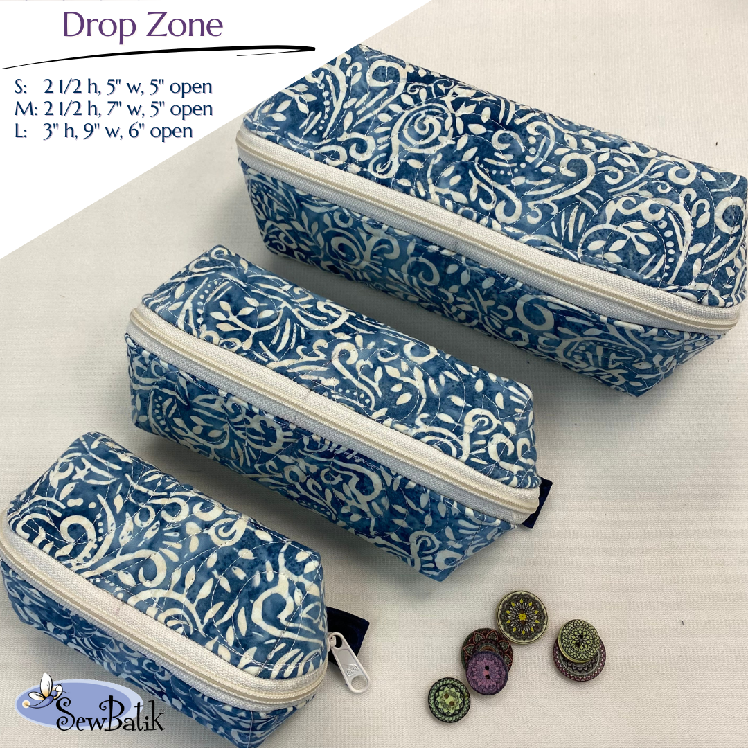 Drop Zone Project Kit - Cotton - Zippered Tray Trio – SewBatik