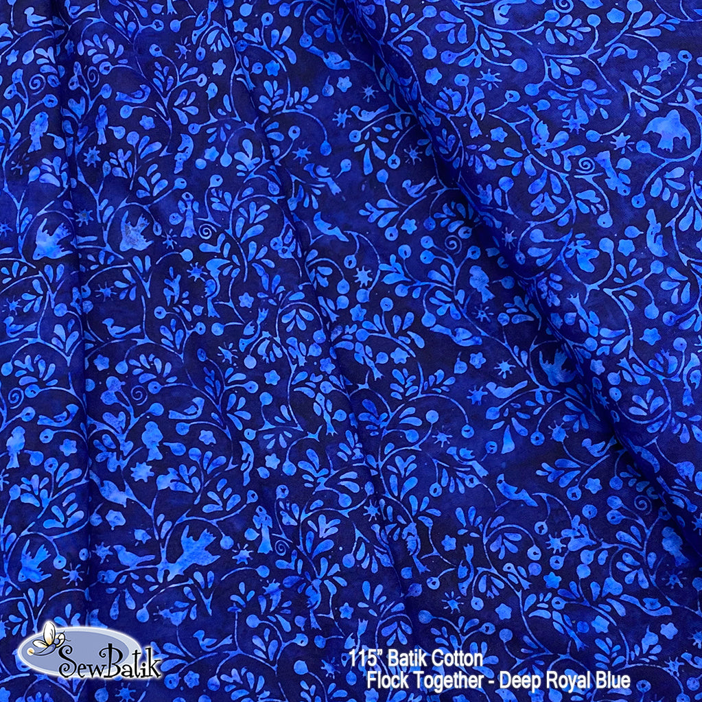45" Rayon - Flock Together - Deep Royal Blue – SewBatik