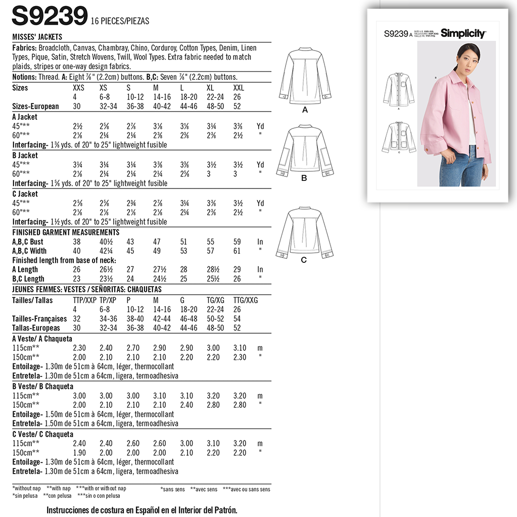 Pattern: Simplicity 9239 Jacket – SewBatik