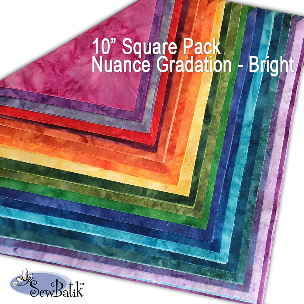 10" Square Pack - Nuance Gradations - Bright – SewBatik