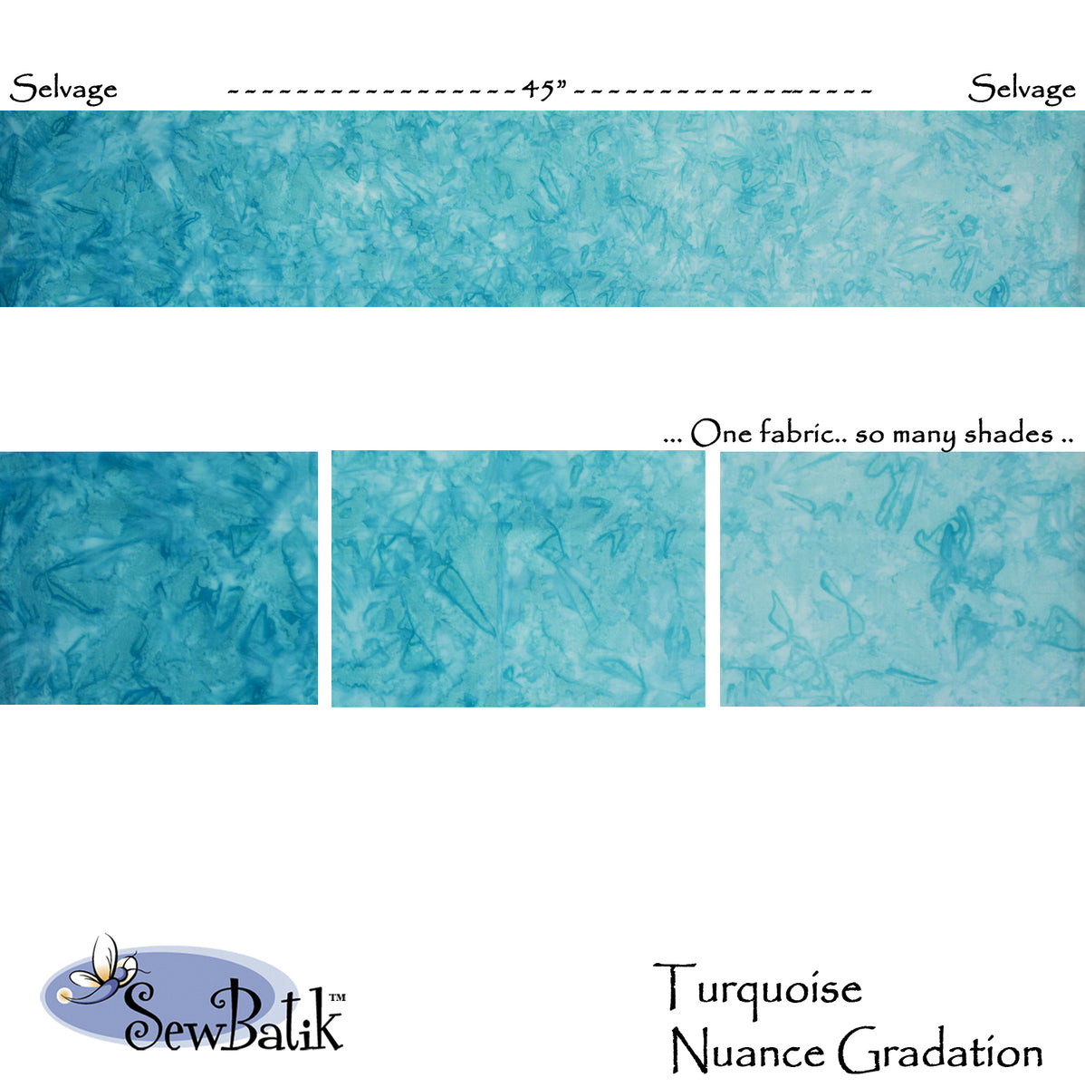 45" Cotton Nuance - Turquoise – SewBatik