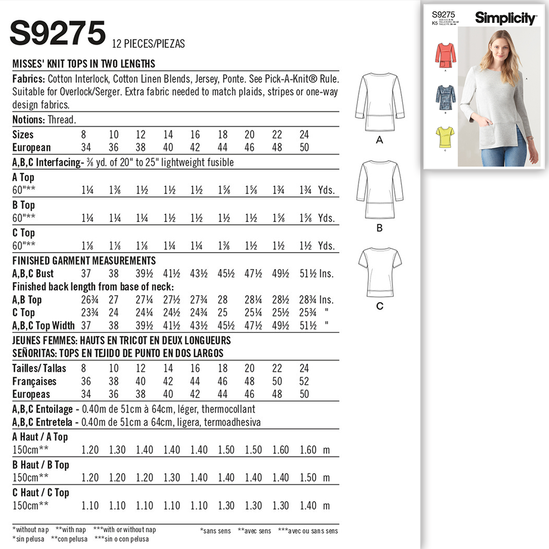 Pattern: Simplicity 9275 Knit Top – SewBatik
