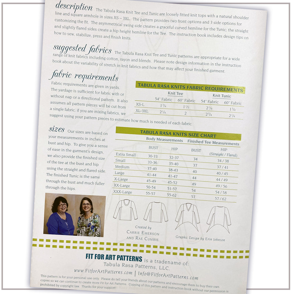Pattern: Tabula Rasa Tee + Tunic - Fit For Art – SewBatik