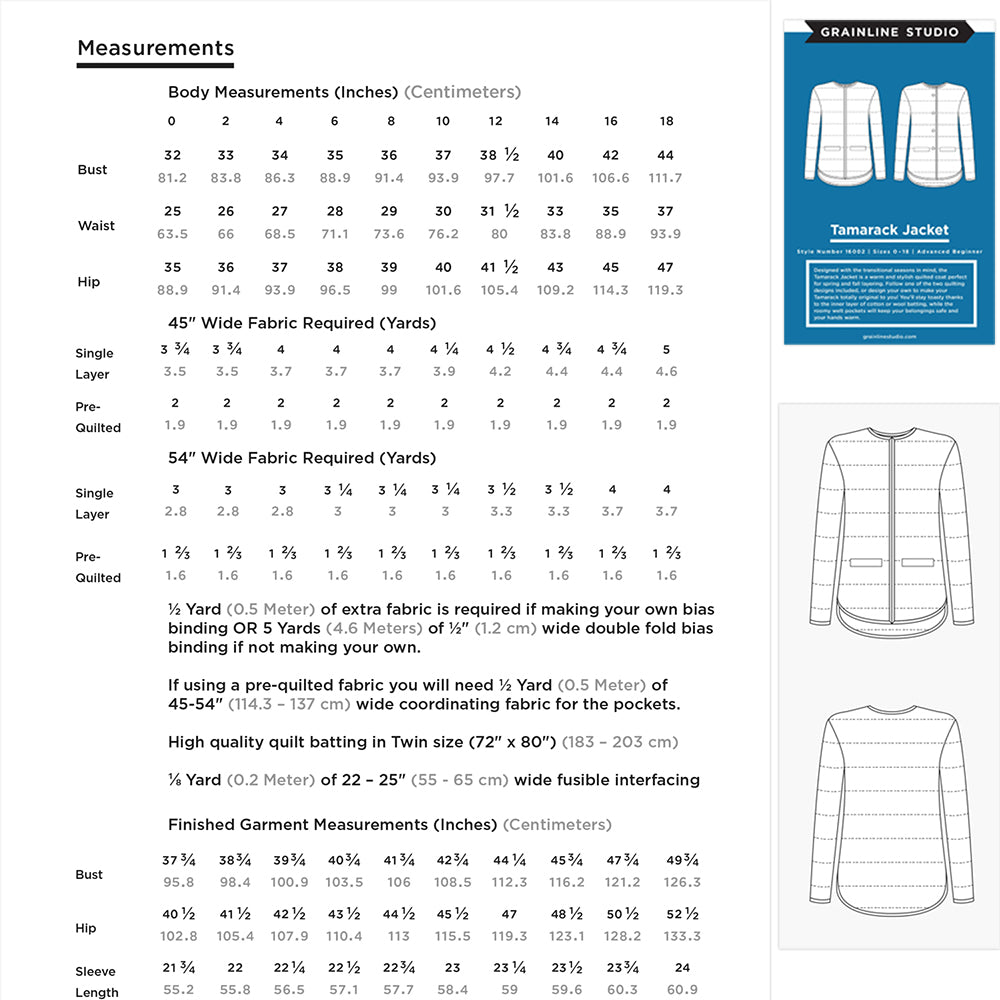 Pattern: Tamarack Jacket [ Size 0 - 18 ] – SewBatik